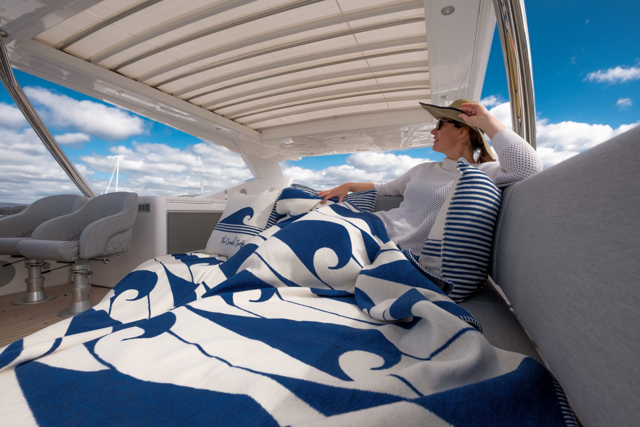 Daymer Blue blanket inspired by the Ocean - The Cornish Surfer