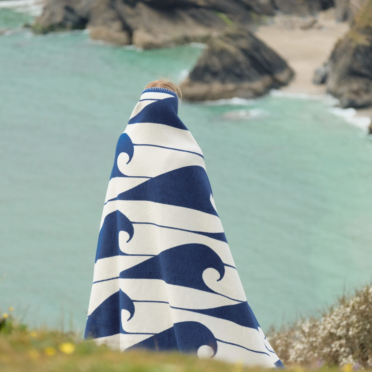 Daymer Blue blanket inspired by the Ocean - The Cornish Surfer